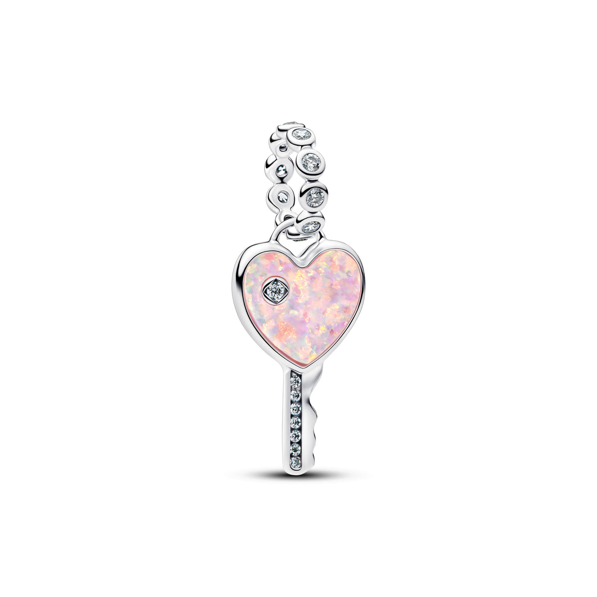 Opalescent Heart Key Dangle Charm